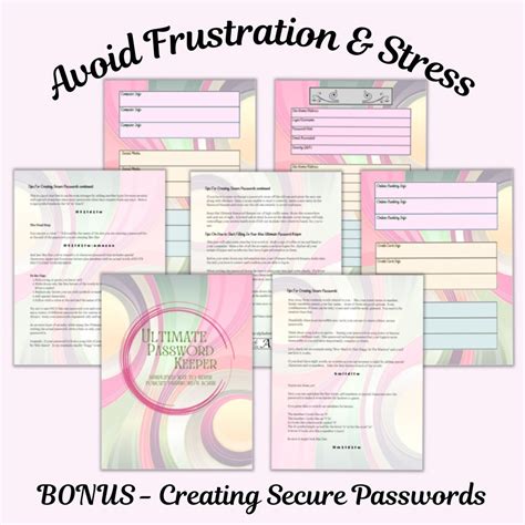 Password Keeper Printable Fillable Log Tracker Organizer Websites Usernames Journal