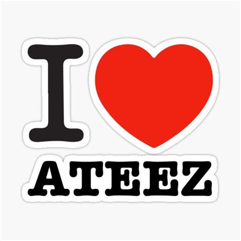 Pegatina for Sale con la obra Amo el texto del corazón de Ateez