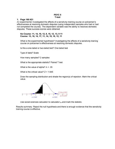 T Test Statistical Analysis Pg 160 21 Fall 2020 Psyc 5 T Test Page 160 An Experimenter
