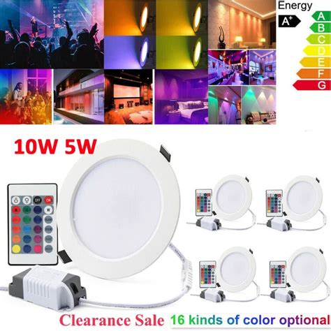 Rgb 10w Led Panel Ceiling Lamp Lights Recessed Down Wall Spotlight Bulb