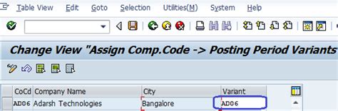 Sap Fico Central Assign Posting Period Variant To Company Code