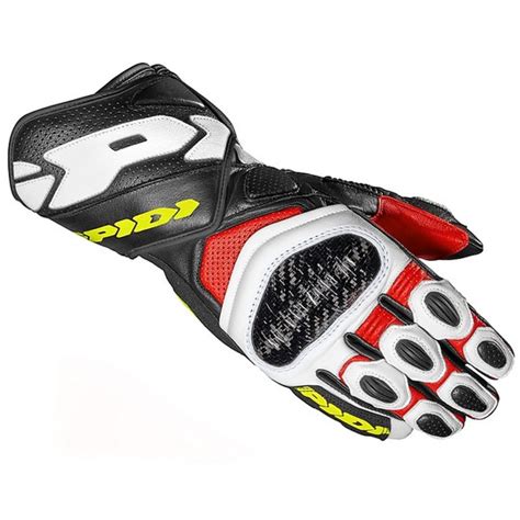 Gants Moto Spidi CARBO 7 Racing Cuir Noir Blanc Jaune Vente En Ligne