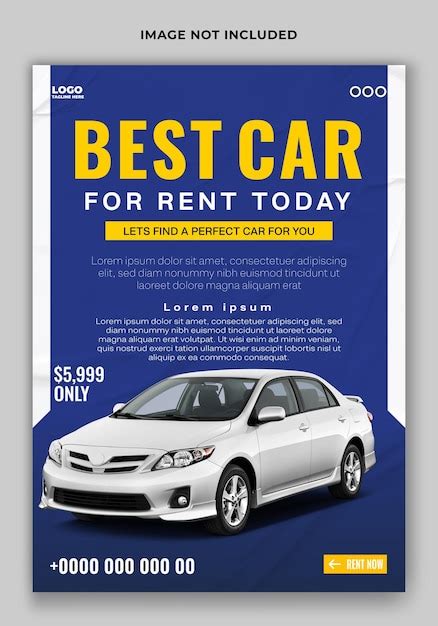 Premium Vector Car Rent Flyer Design