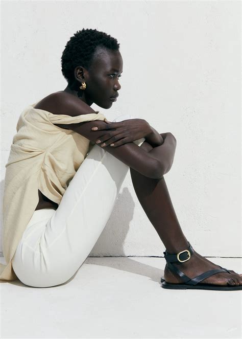 Leather Straps Sandals Woman Mango Egypt