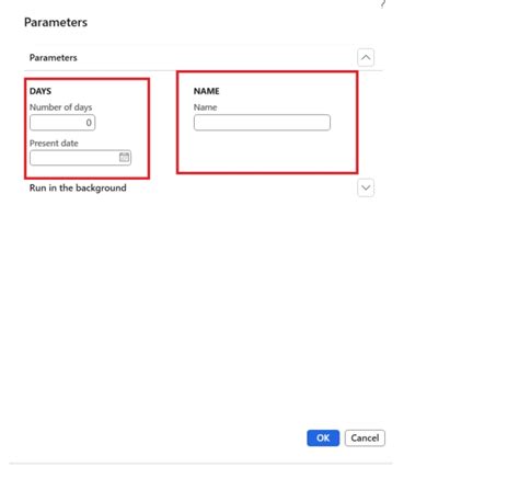 how to group parameters in d365fo using x saina cloud software