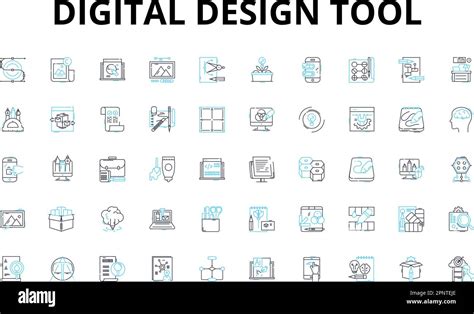 Digital Design Tool Linear Icons Set Photoshop Illustrator Sketch