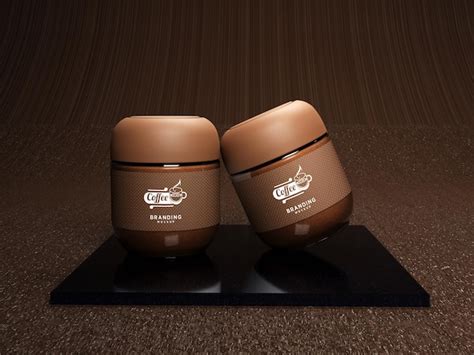 Glossy Coffee Jar Packaging Mockup Premium Psd