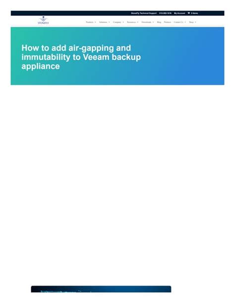 How To Add Air Gapping And Immutability To Veeam Backup Appliance Pdf