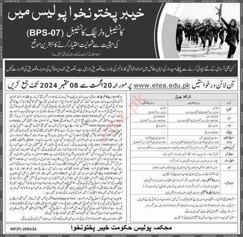 Jobs Advertisement At Khyber Pakhtunkhwa Police Kpk 2025 Job