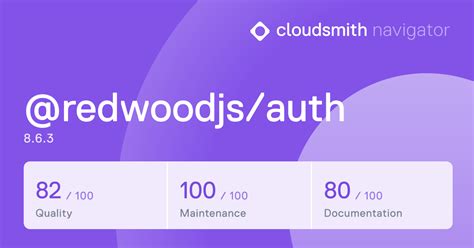 redwoodjs auth 8 6 3 npm package quality cloudsmith navigator