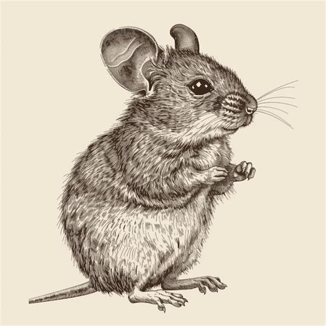 Premium Vector Mouse Vector Illustration In Old Engraving Style