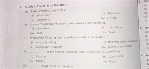 Multiple Choice Type Questions Soil Is Studyx