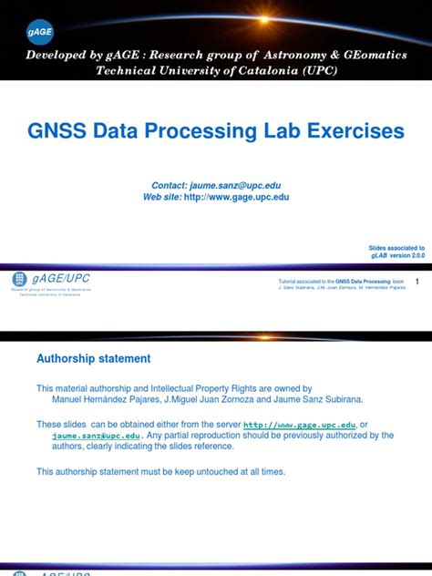 Gnss Data Processing Lab Exercises Download Free Pdf Global