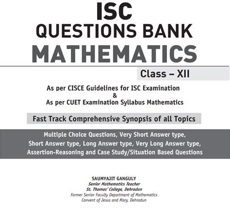 Isc 2026 Mathematics Class Xii Saumyajit Ganguly