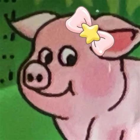 头戴粉色蝴蝶结和星星的可爱小猪，笑容超治愈 火腿肠小猪表情包表情包图片动图 求表情网 斗图从此不求人