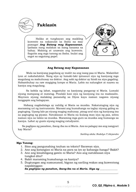 Filipino Q Mod Pdf Filipino Ikalawang Markahan Modyul Maikling My Xxx