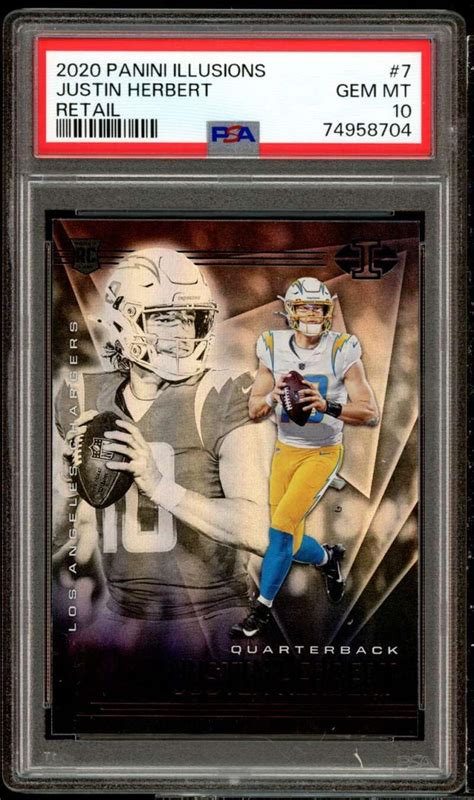 Justin Herbert Rookie Card Panini Illusions Retail PSA Yaxa Guatemala