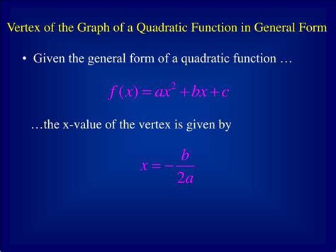 PPT Graphing Quadratic Functions General Form PowerPoint Presentation ID