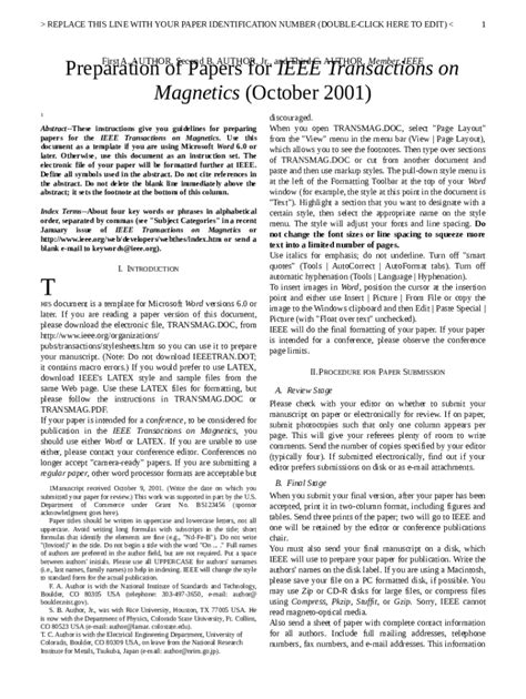 Preparation Of Papers For Ieee Transactions And Journals Ieee