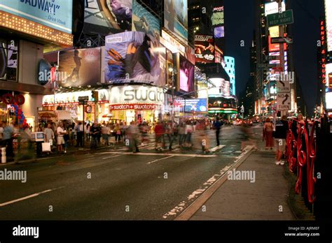Times Square At Night In New York City In The United States Of America
