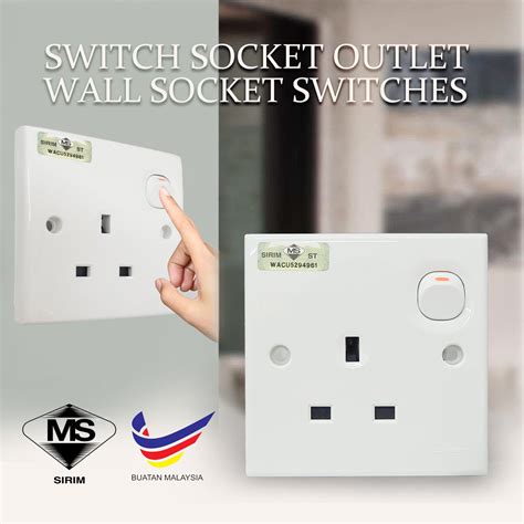 UMS 13A SWITCH SOCKET OUTLET WALL SOCKET SWITCHES SIRIM APPROVED 1W GANG 1 WAY SINGLE POLE