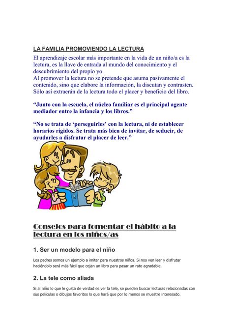 Consejos Para Fomentar El Hábito A La Lectura En Los Niñosas