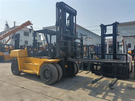 Japanese 15 Ton Used Forklift Komatsu Fd150 Diesel Engine Hydraulic