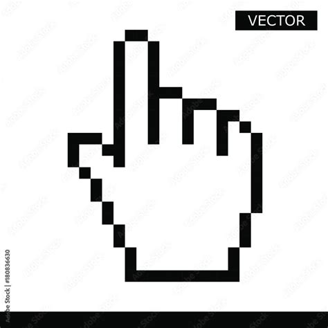 Pixel Mouse Hand Cursor Icon Vector Illustration Stock Vector Adobe Stock