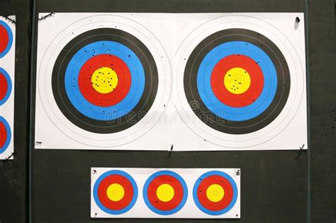 Colorful Arrows In Front Of Target For Outdoor Recreational Activity