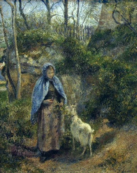 Die Ziegenhirtin Von Camille Jacob Pissarro Kunstdruck