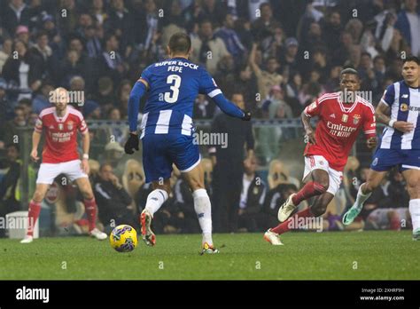 Football Match Pepe Fc Porto With Shirt Number Three Seen From Behind