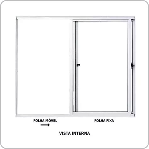 Janela de Correr 2 Folhas Alumínio Pintado Branco