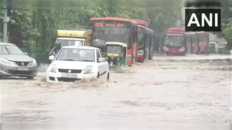 Waterlogging In Several Parts Of Delhi After Heavy Downpour Imd Says
