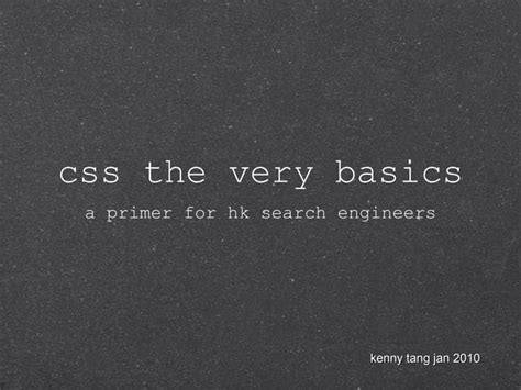 Css Primer Basic Stuff Ppt Web Design And Html Internet