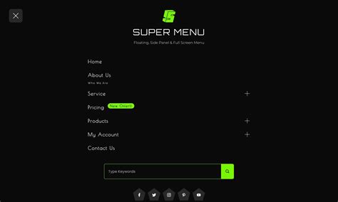 Super Floating And Fly Menu Sticky Side One Page Navigator Off Canvas Menu Plugin For