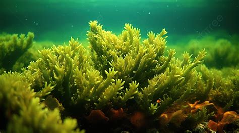 Underwater Seaweed Green Plants Green Algae In Sea Background Seawater Plants Picture Seawater
