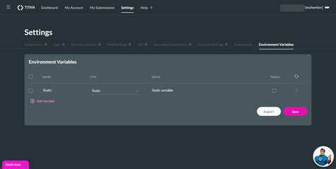 Learn About Environment Variables Titan Platform