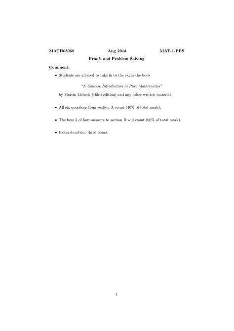 exam august 2013 answers math08059 aug 2013 mat 1 pps proofs and