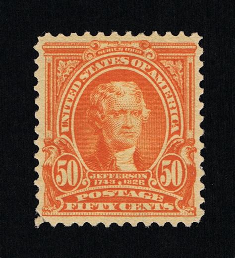 Genuine Scott 310 Vf Xf Mint Og H 1903 Orange 50¢ Thomas Jefferson