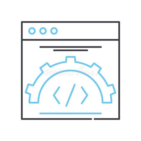 Programming Line Icon Outline Symbol Vector Illustration Concept Sign Stock Vector