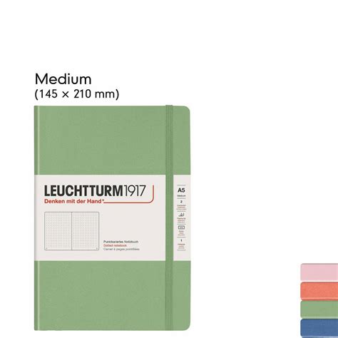 Notebook Medium A5 Dotted Hardcover 251 Numbered Pages Muted
