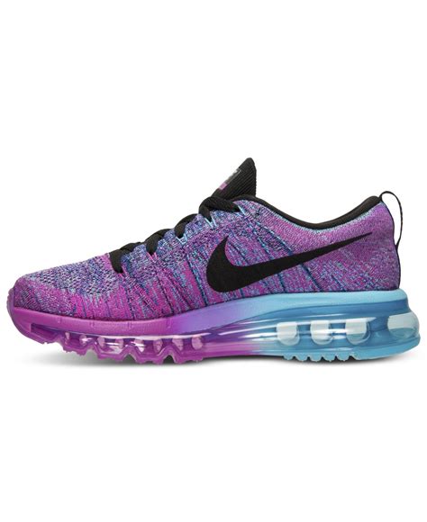 Nike Womens Flyknit Air Max Running Sneakers From Finish Line In Blue
