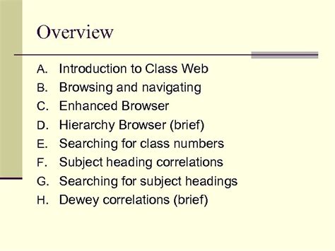 classification web a tutorial based on the lc