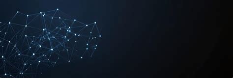 Abstract Blue Glowing Network On A Dark Background Premium Ai Generated Image