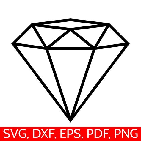 Diamond Svg Cut File For Cricut And Silhouette Diamond Outline