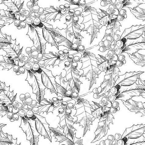 Holly Pattern 1 Stock Vector Illustration Of Botanical 282063451