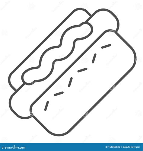 L Nea Fina Icono Del Perrito Caliente Ejemplo Del Vector De La Comida