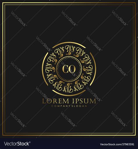 Co Initial Letter Luxury Logo Template In Art Vector Image