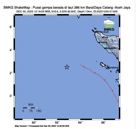 Gempa Magnitudo 66 Guncang Aceh Jaya