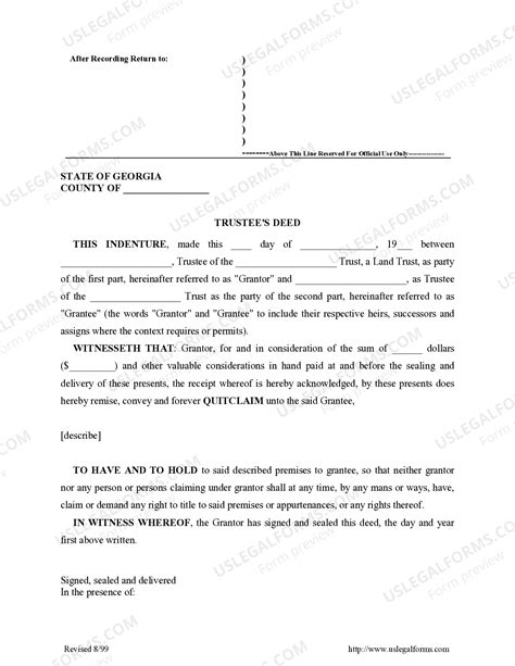 Trustees Deed Foreclosure Us Legal Forms